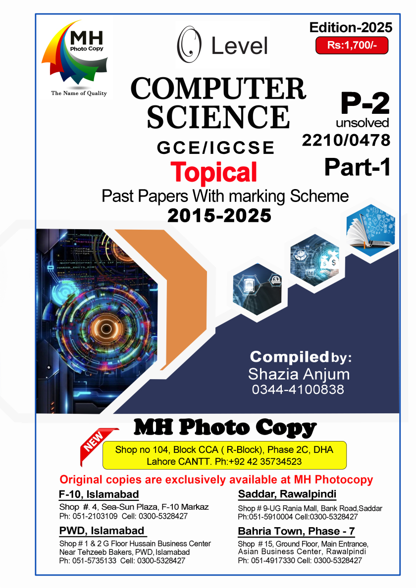2210/0478 Computer Science (unsolved) Paper 2 (Part1-Part2) – MH Photo Copy